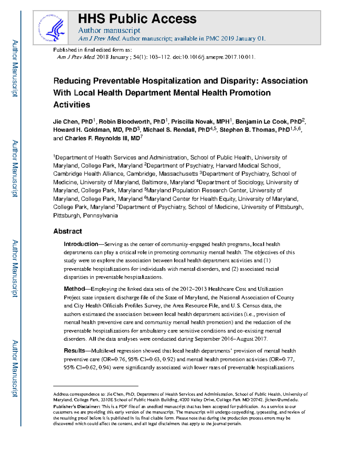 Reducing+Preventable+Hospitalization+and+Disparity - Goldman, MD, PhD ...