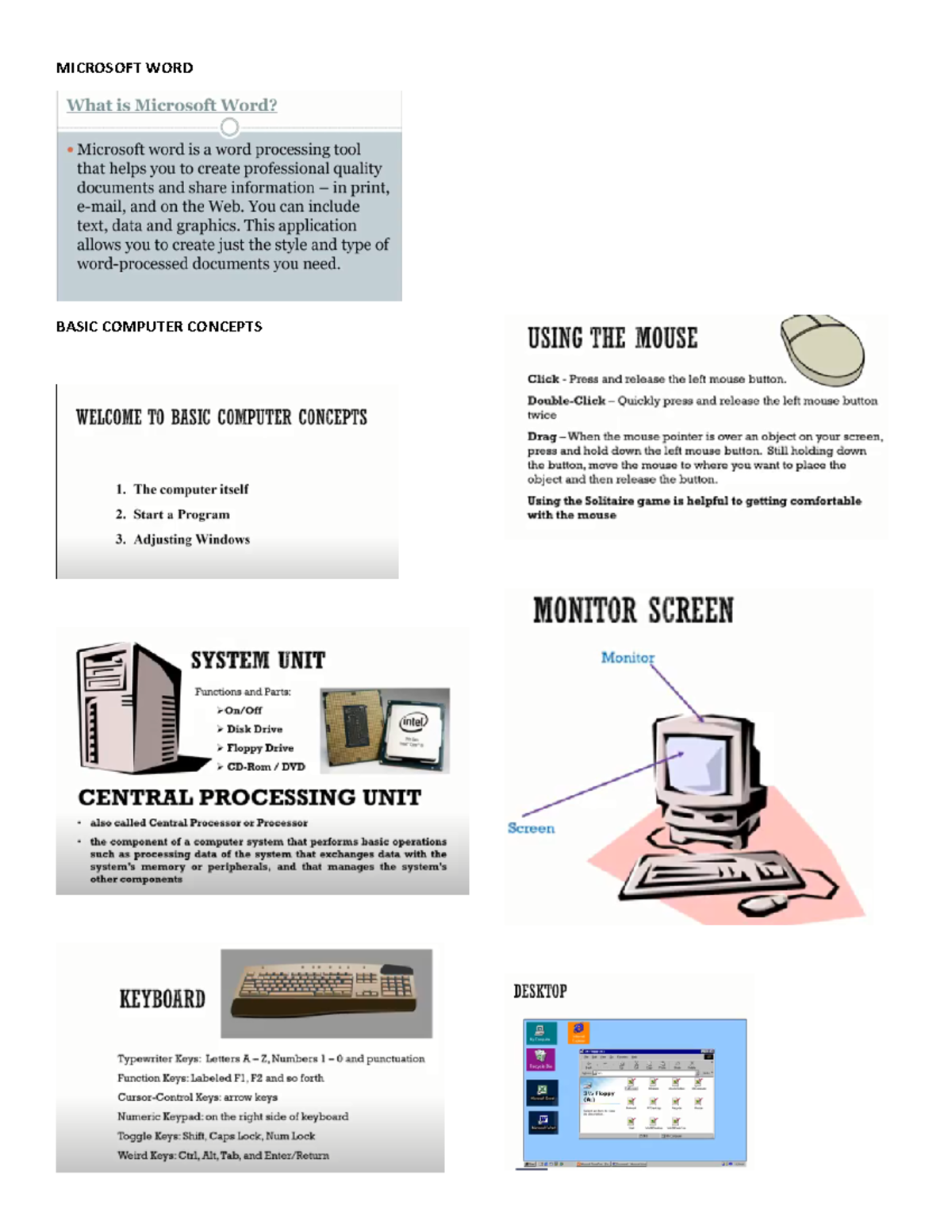 Microsoft WORD & Basic COMP Concept - Bachelor of Science in ...
