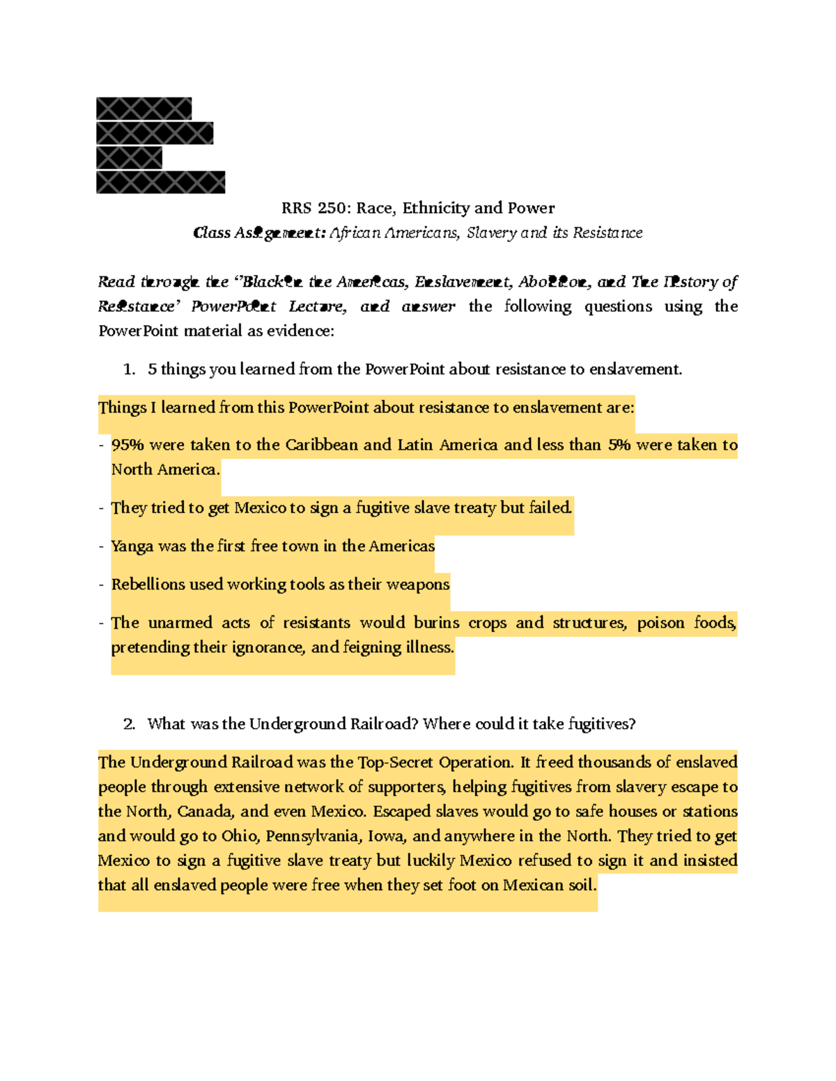 Unit 3 Discussion Assignment (Power Point) - RRS 250: Race, Ethnicity ...