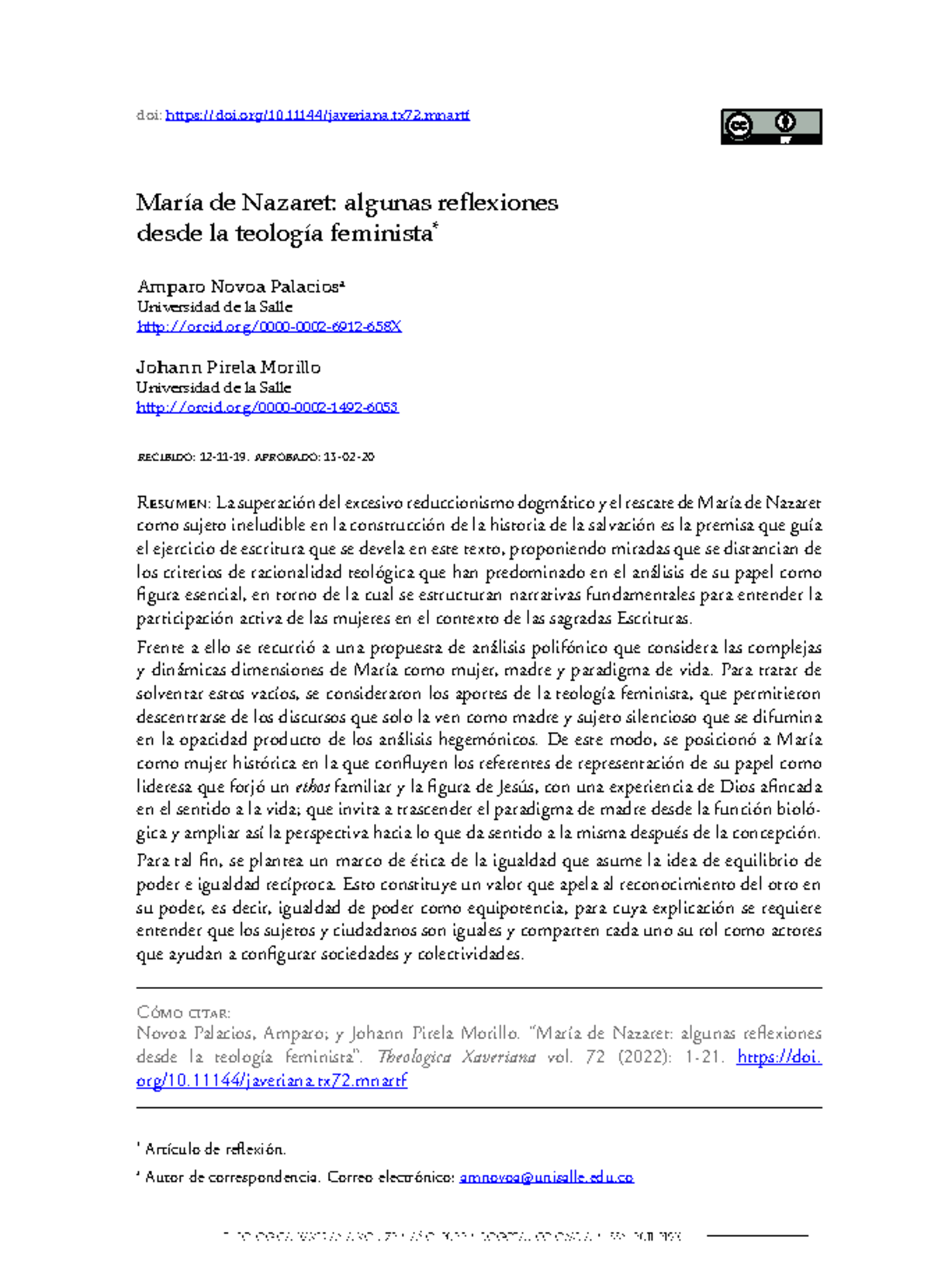 Content Server - mnmnmn - theologica xaveriana vol. 72 • año 2022 ...