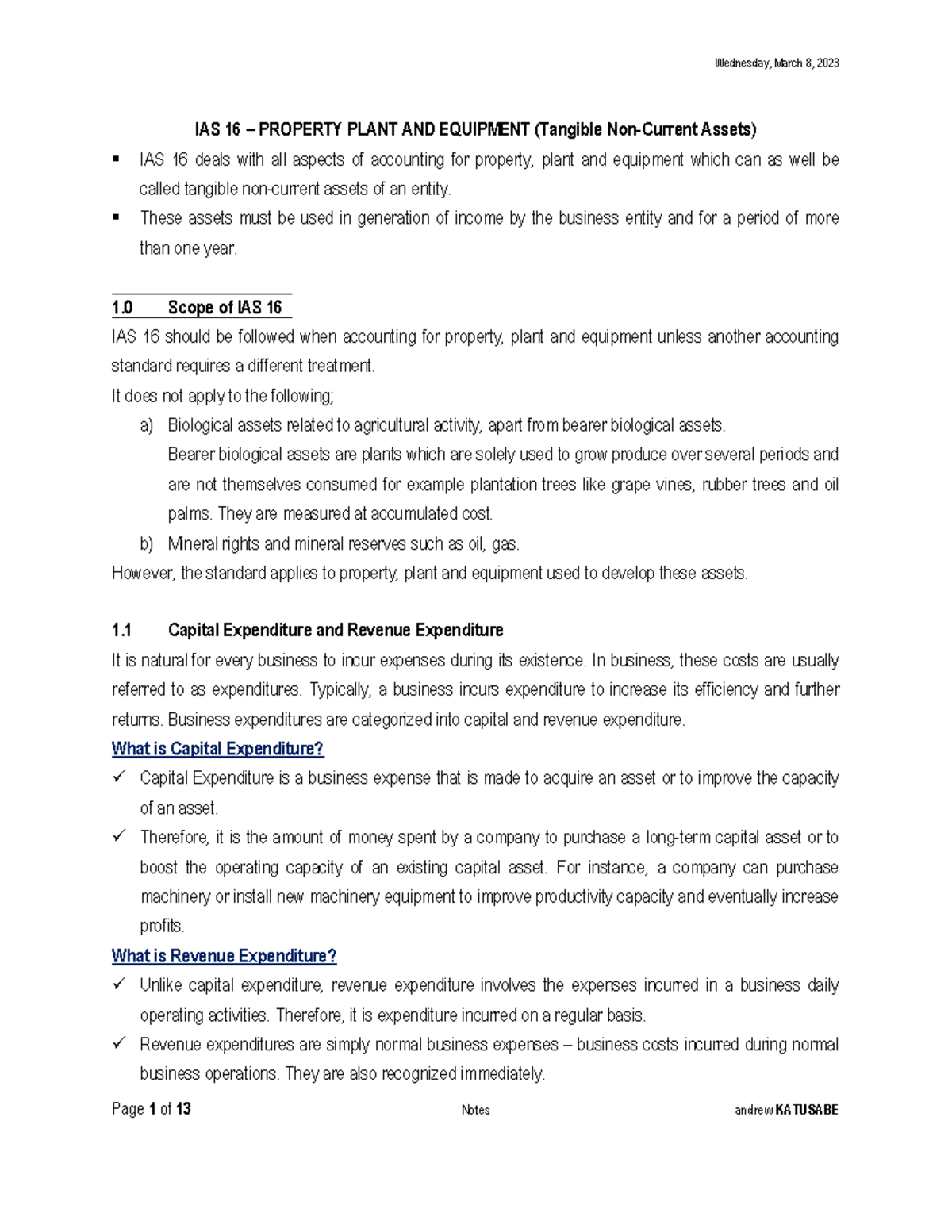 IAS 16 - PPE - FR - IAS 16 – PROPERTY PLANT AND EQUIPMENT (Tangible Non ...
