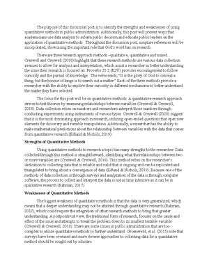 Quantitative Analysis Report Mean Differences P - Helms School of ...