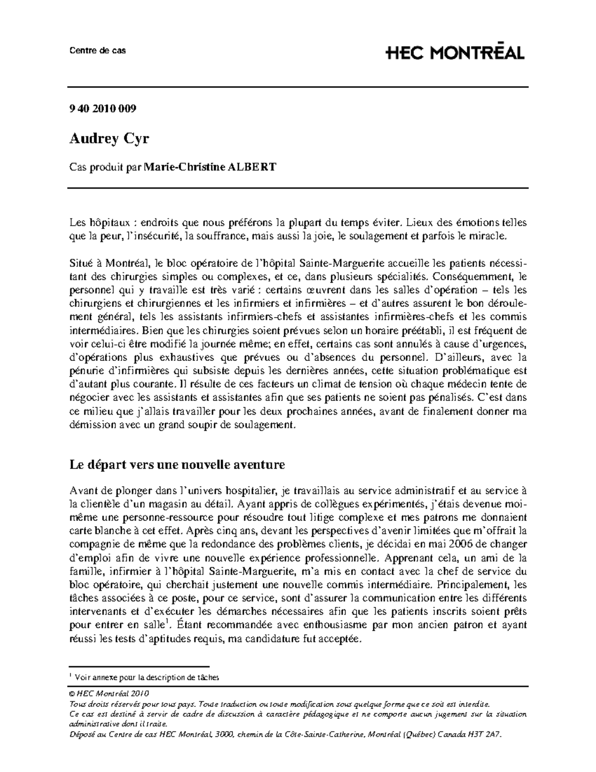 Audrey Cyr-Version française-1 - © HEC Montréal 2010 Tous droits ...