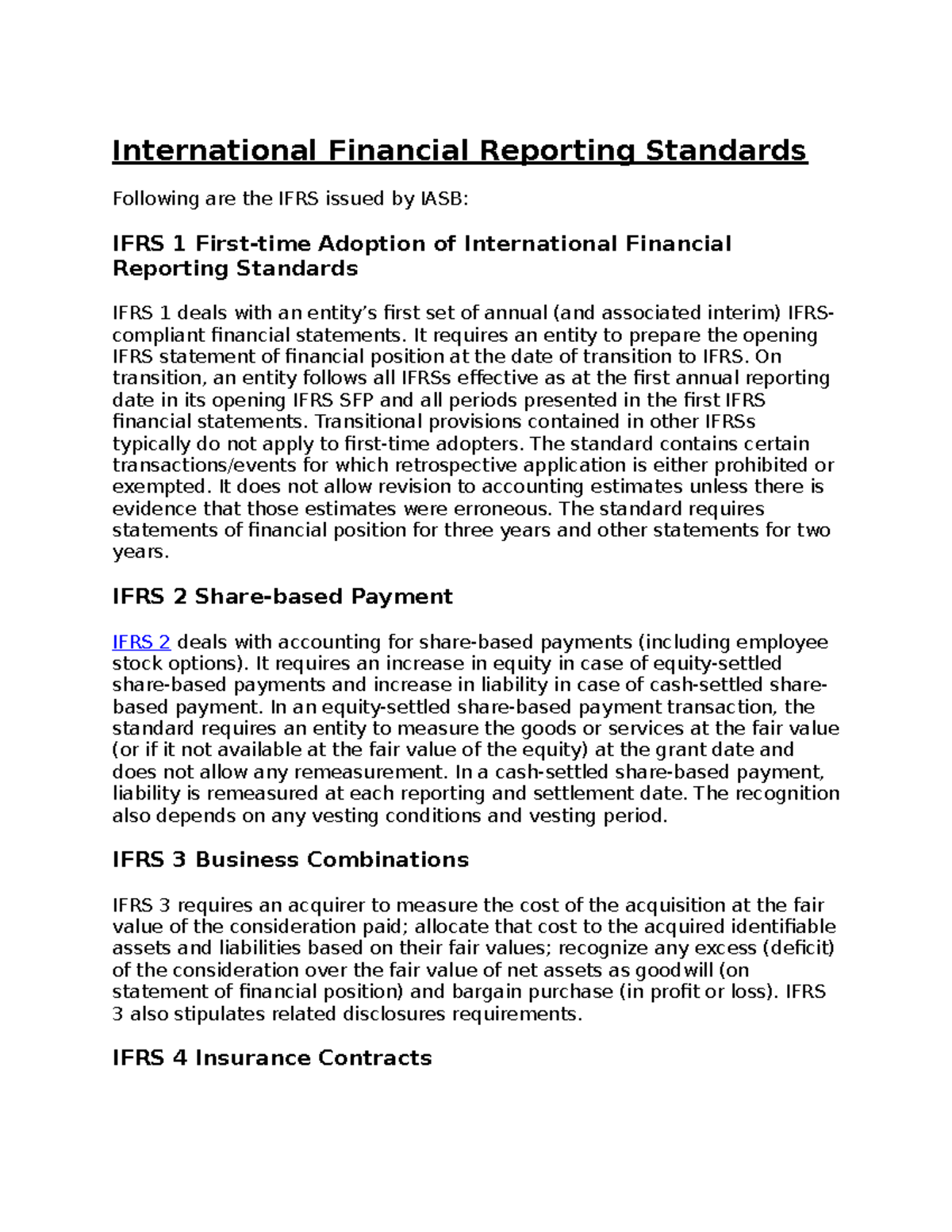 IFRS - Summarized IFRS - International Financial Reporting Standards ...