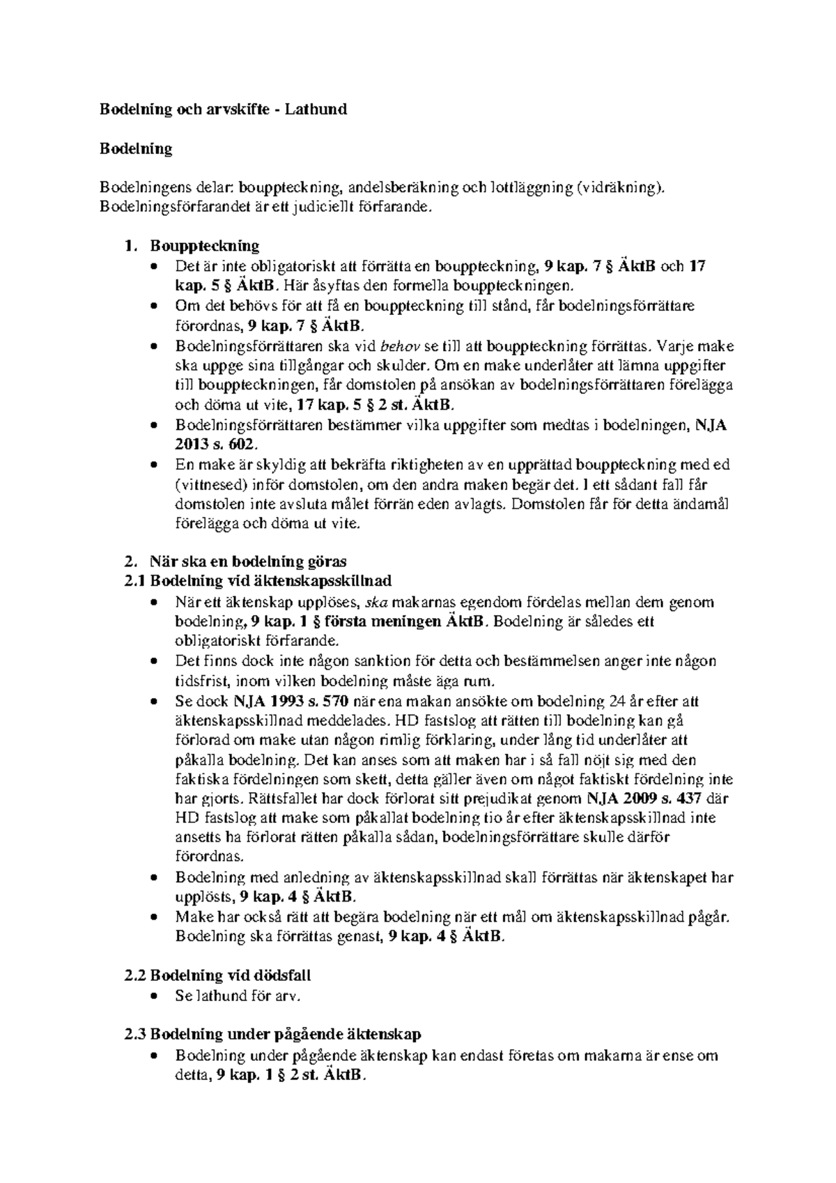Lathund Bodelning arv testamente sambo - Bodelning och arvskifte ...