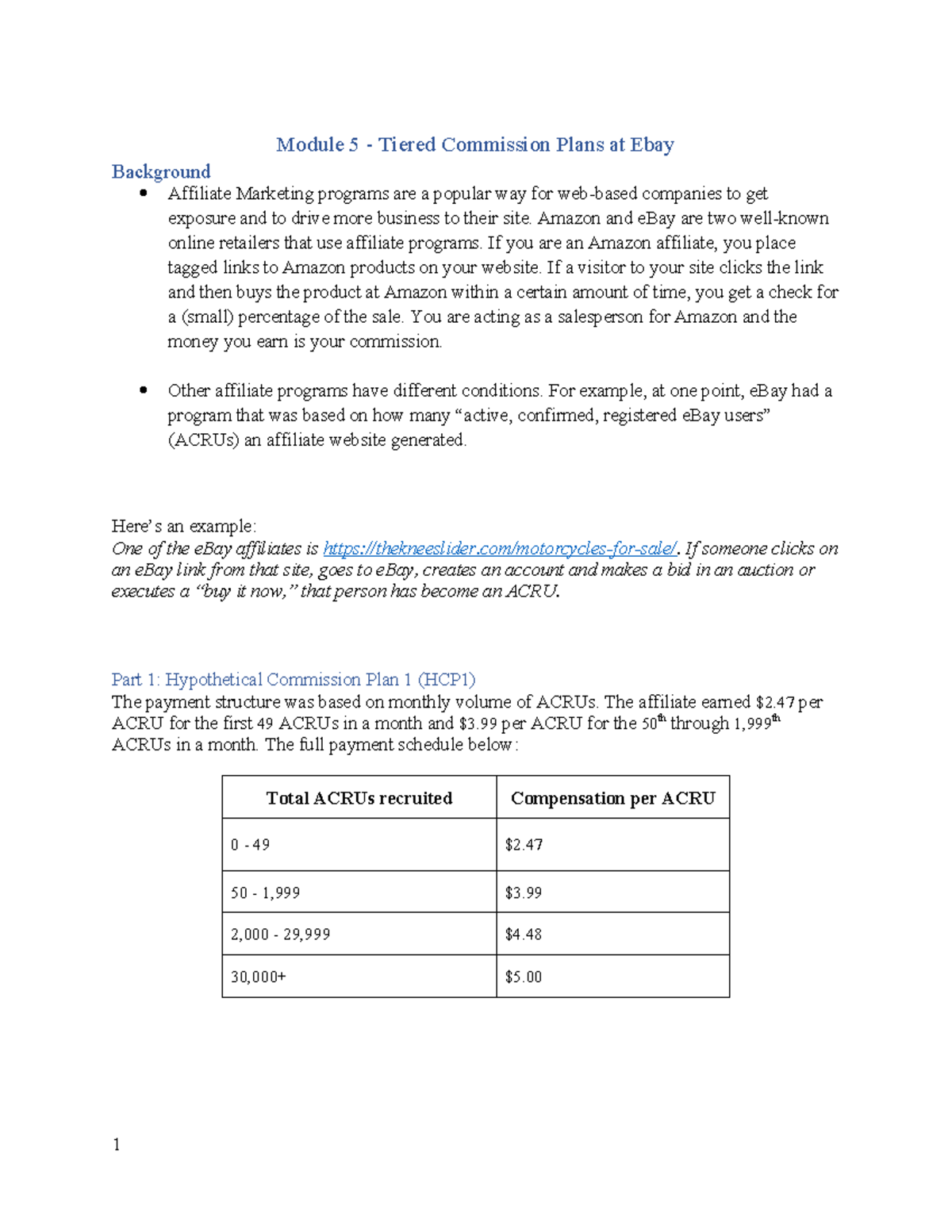 Module 5 Chapter-F2F - Coursework - Module 5 - Tiered Commission Plans ...