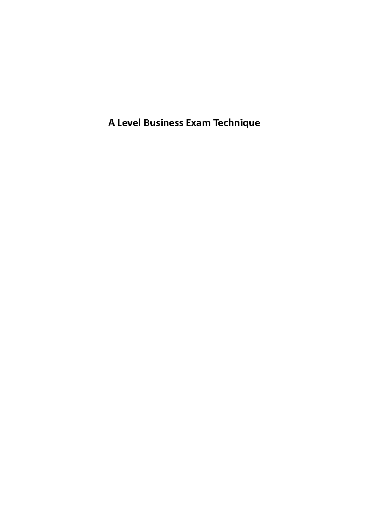 A Level Business Exam Technique - The descriptor for the level shows ...
