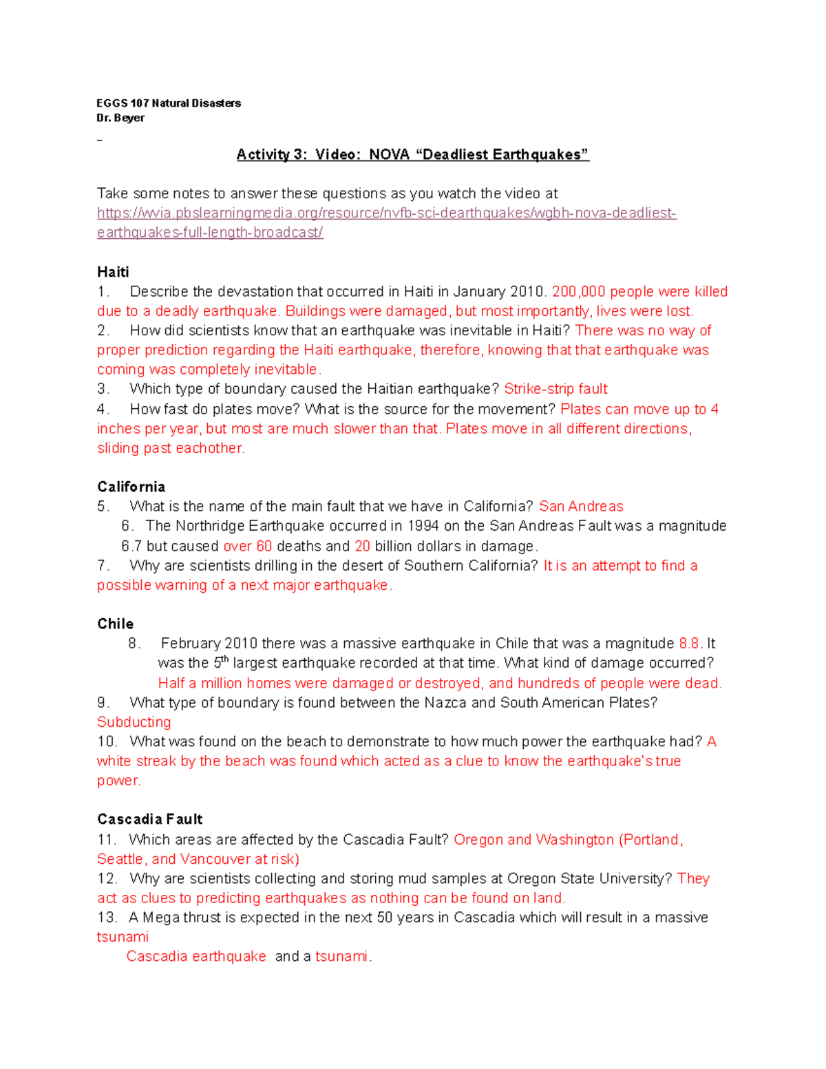 Natural Disasters WS - Worksheet for this course. - EGGS 107 Natural ...
