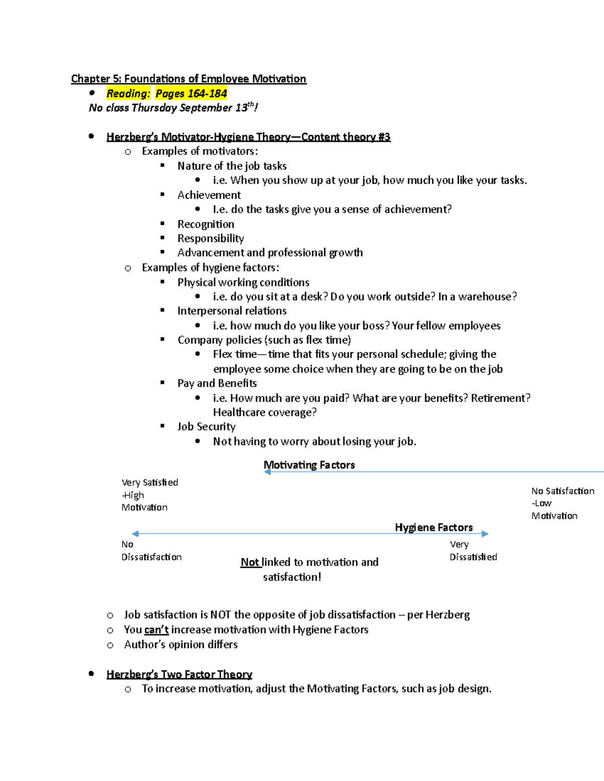 BMGT notes - Chapter 5: Foundations of Employee Motivation Reading ...