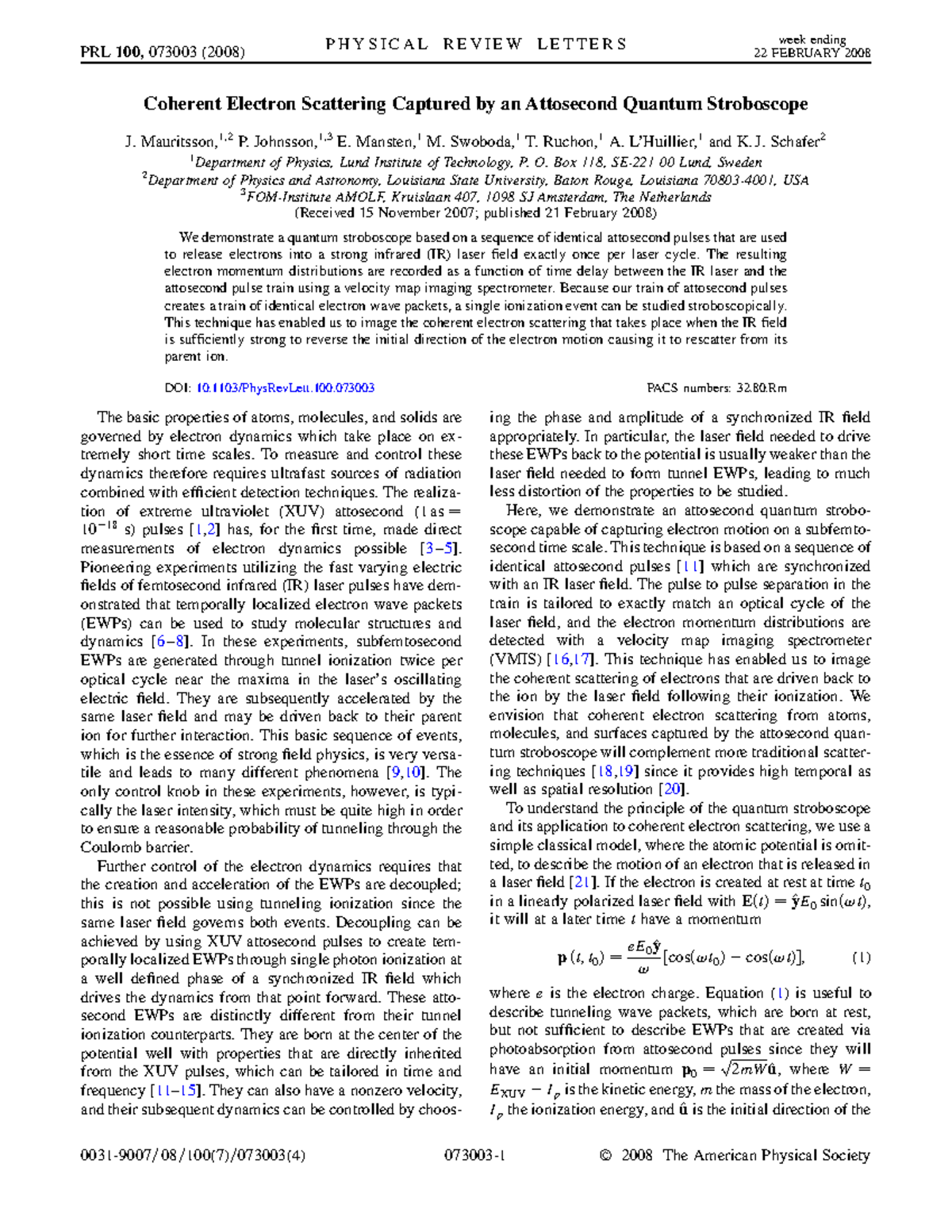 Coherent electron scattering captured attosecond quantum stroboscope ...