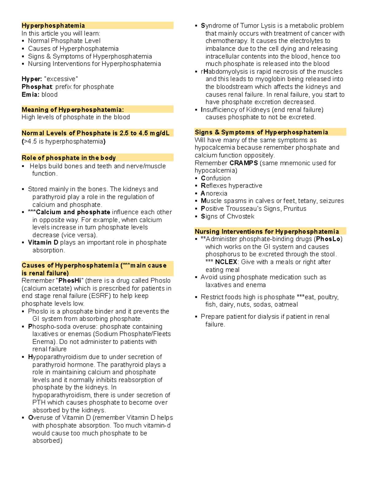 Hyperphosphatemia - fabs - Hyperphosphatemia In this article you will ...