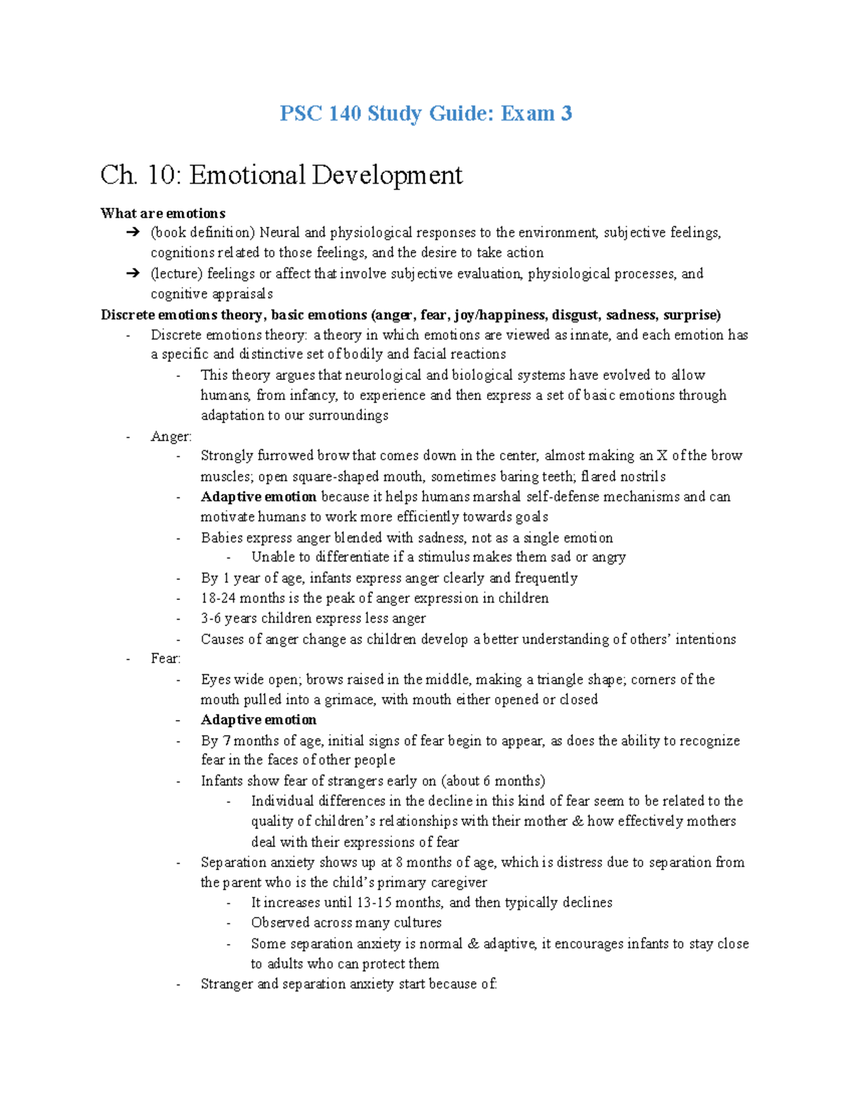 PSC 140 Developmental Psychology Midterm 3 - PSC 140 - UC Davis - Studocu
