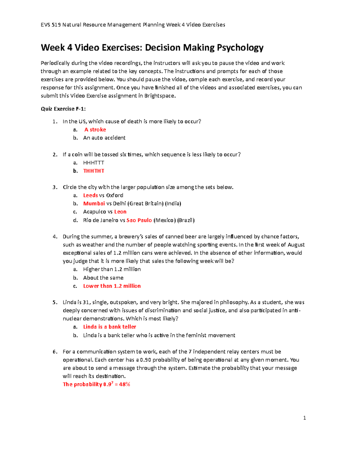 EVS 519 Week 4 Video Exercises - EVS 519 Natural Resource Management Planning Week 4 Video ...