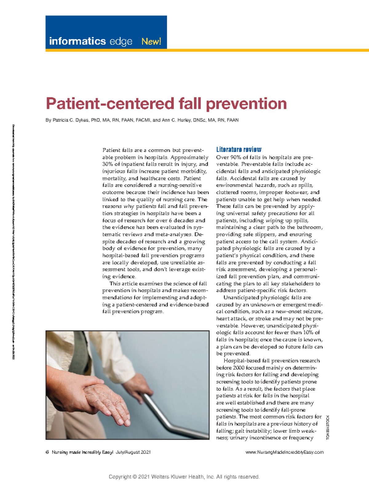Patient centered fall prevention - Downloaded from journals.lww ...