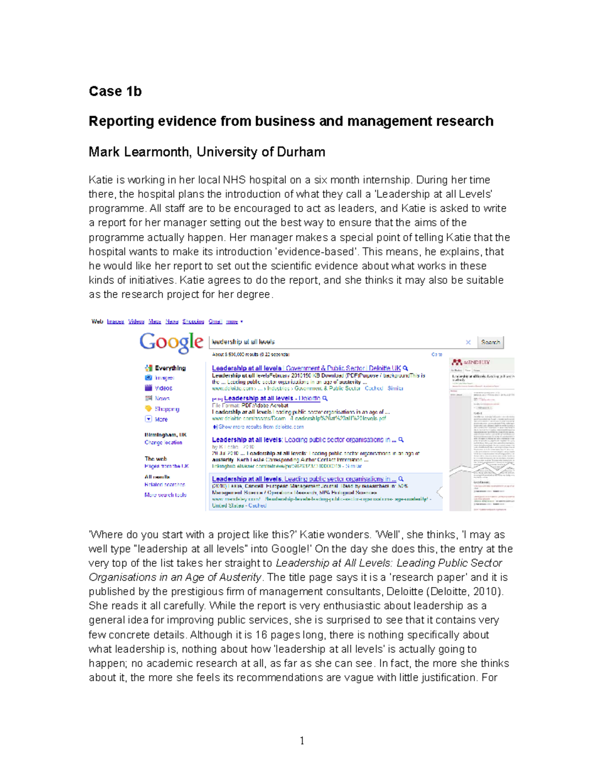 Additional Case 1b - ppnc - Case 1b Reporting evidence from business ...