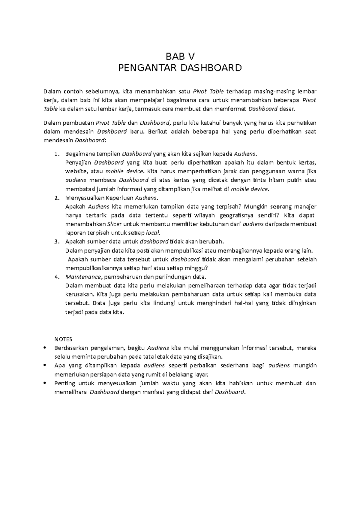 BAB V Pengantar Dashboard - BAB V PENGANTAR DASHBOARD Dalam contoh ...