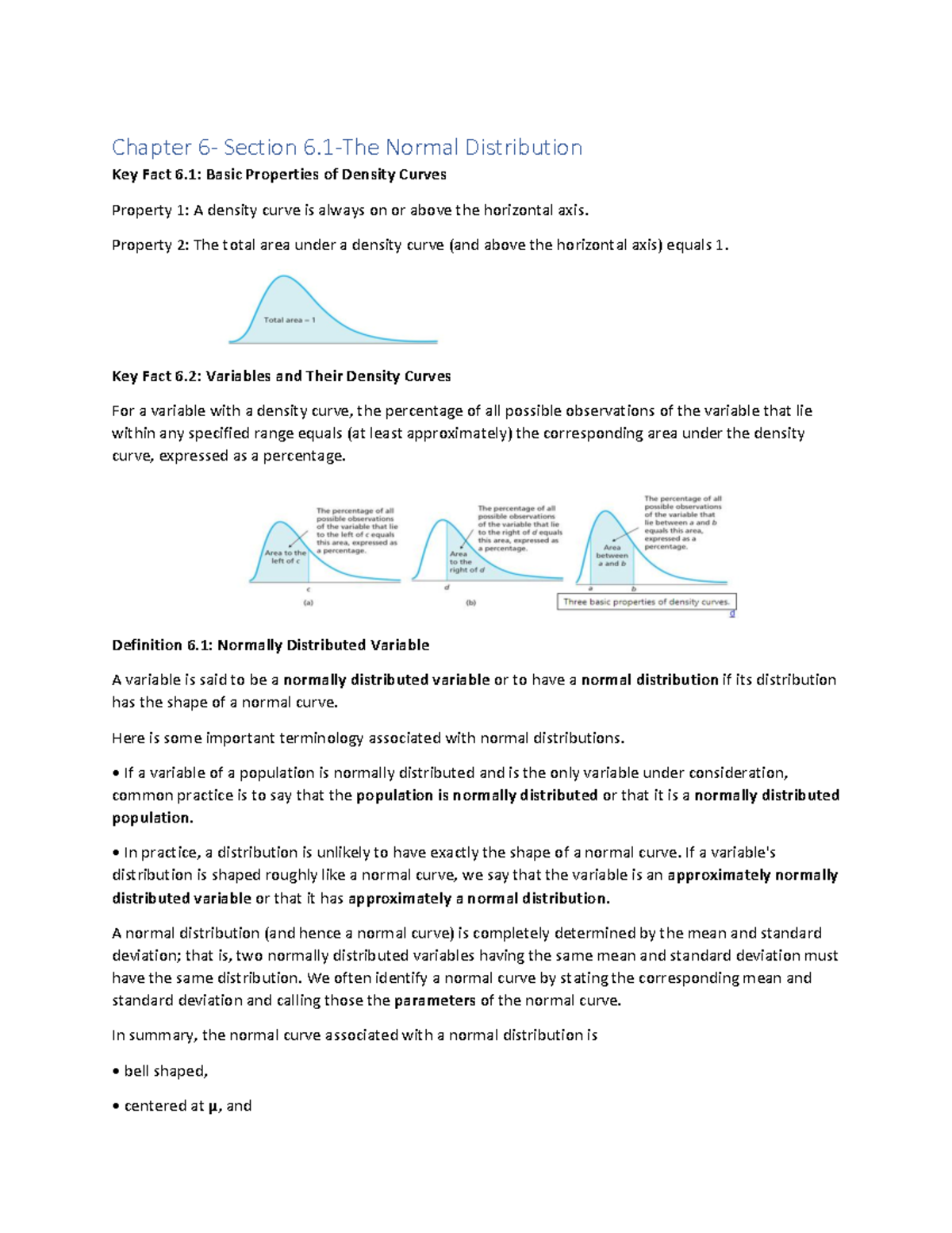 Section 6 - Instructor: Reena Mathur - Chapter 6- Section 6-The Normal ...