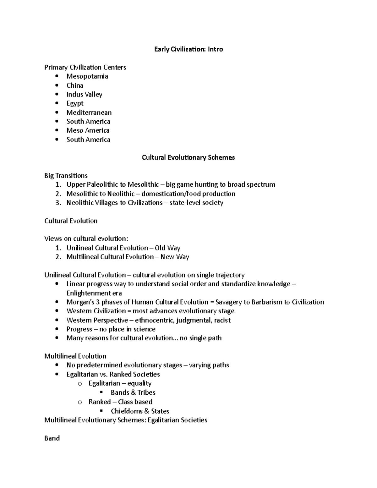 Lecture #4 - Early Civilization: Intro Primary Civilization Centers ...