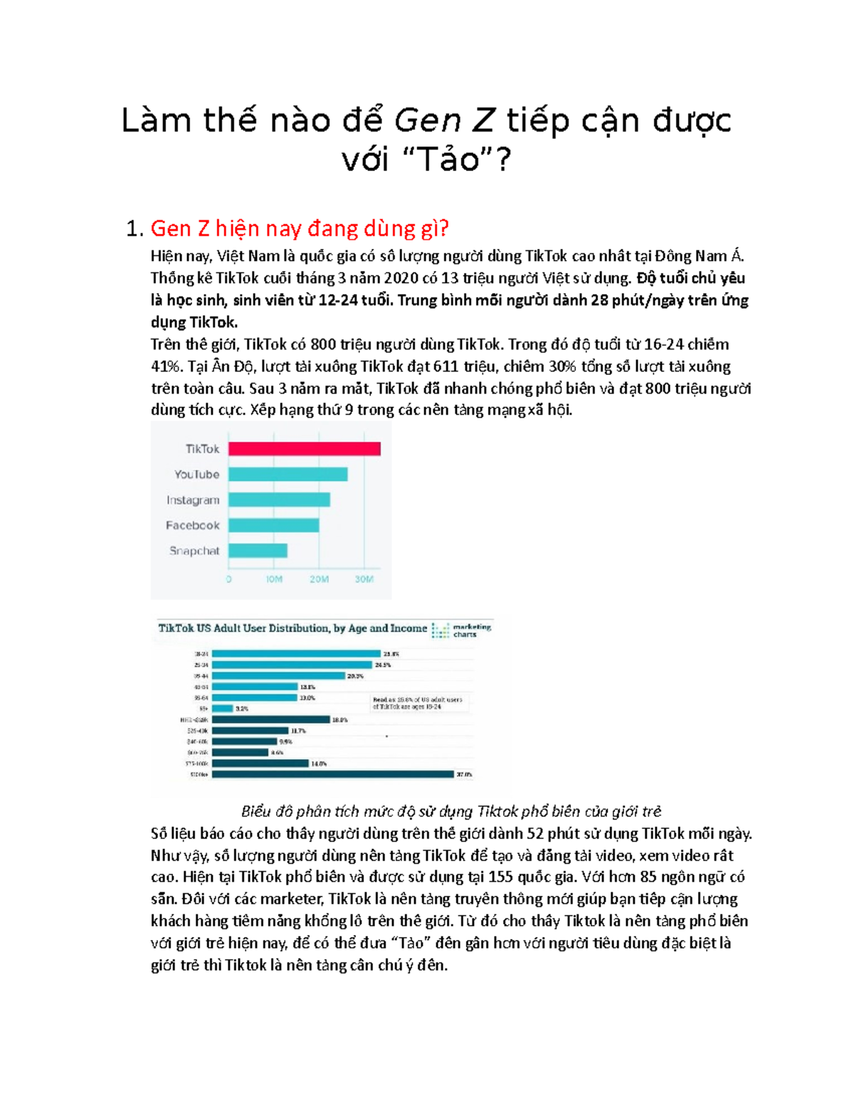 Làm thế nào để Gen Z tiếp cận được với Tảo - Gen Z hi n nay đang dùng gì?ệ Hi n nay, Vi t Nam là ...