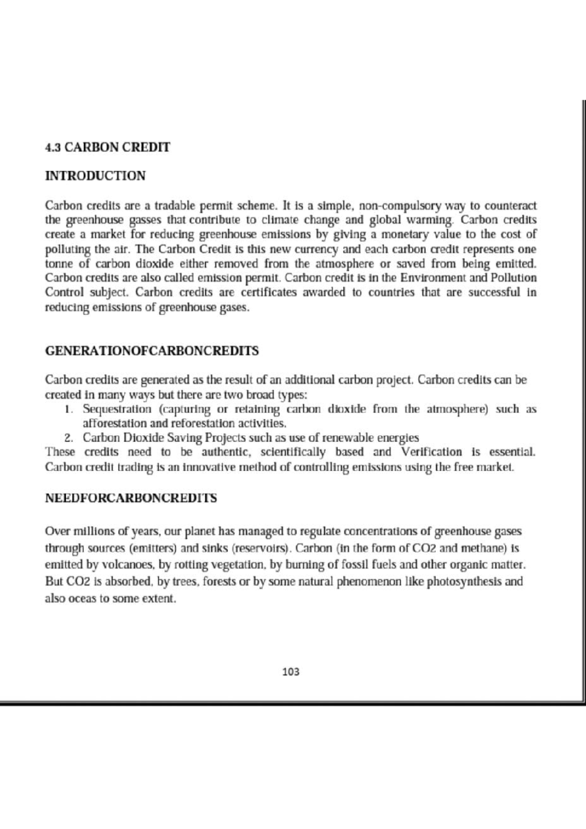 Carbon Credit - basics of environmental science - Studocu