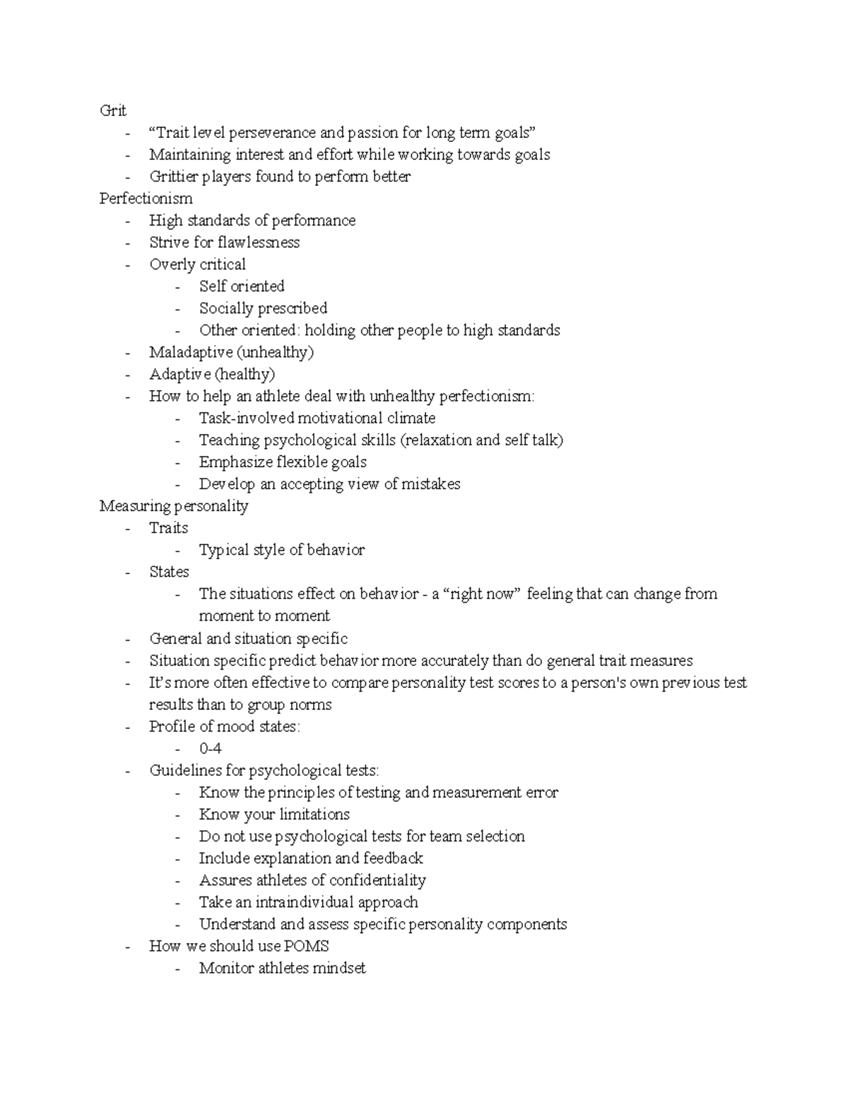 Personality and Sport - Grit - “Trait level perseverance and passion ...