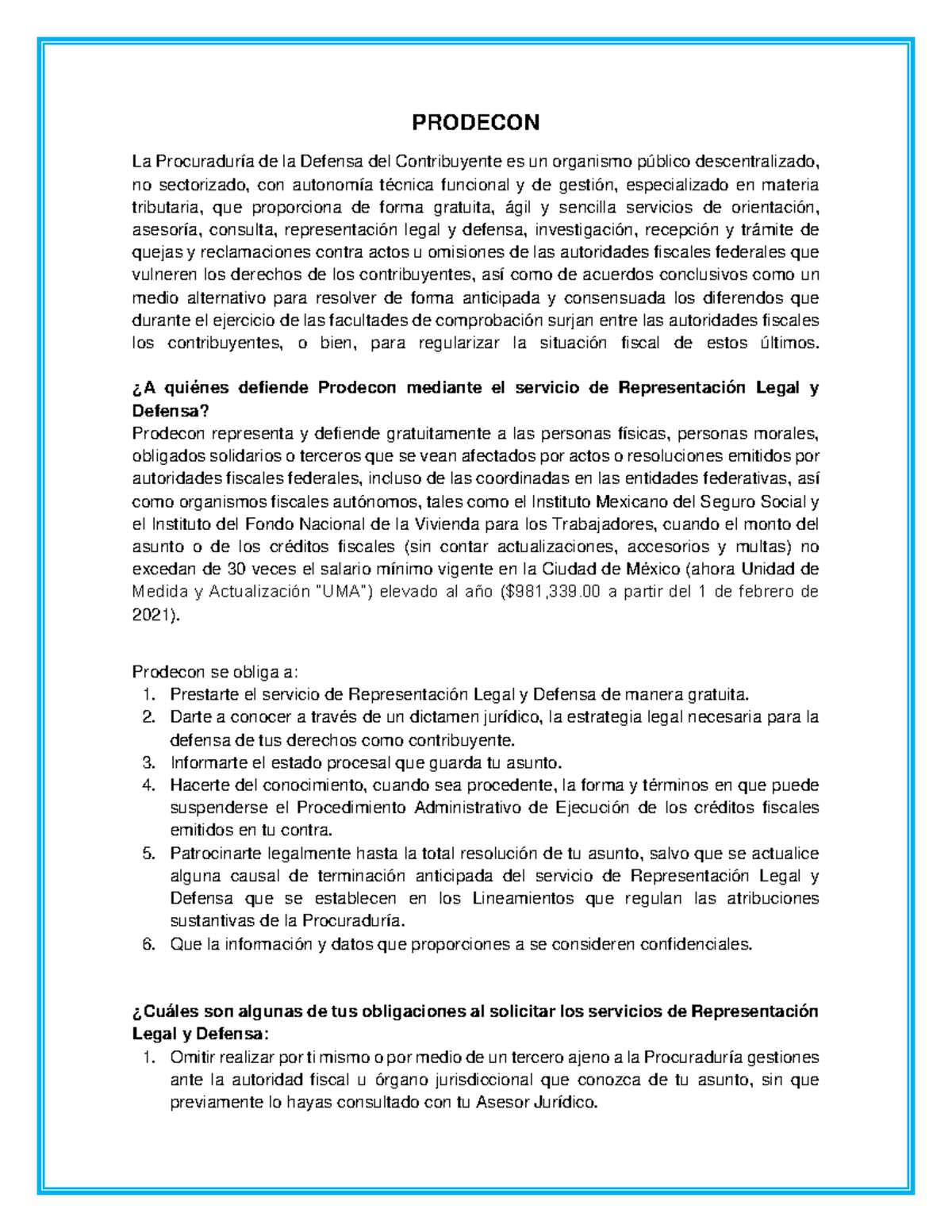 lo que se debe saber de prodecon - PRODECON La Procuraduría de la ...