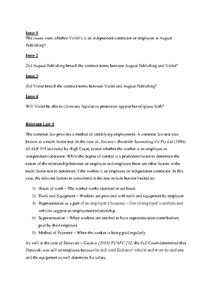 Sample IRAC answer-1 - TEXT CHAPTER ONE, QUESTION TWO SAMPLE ANSWER NB ...