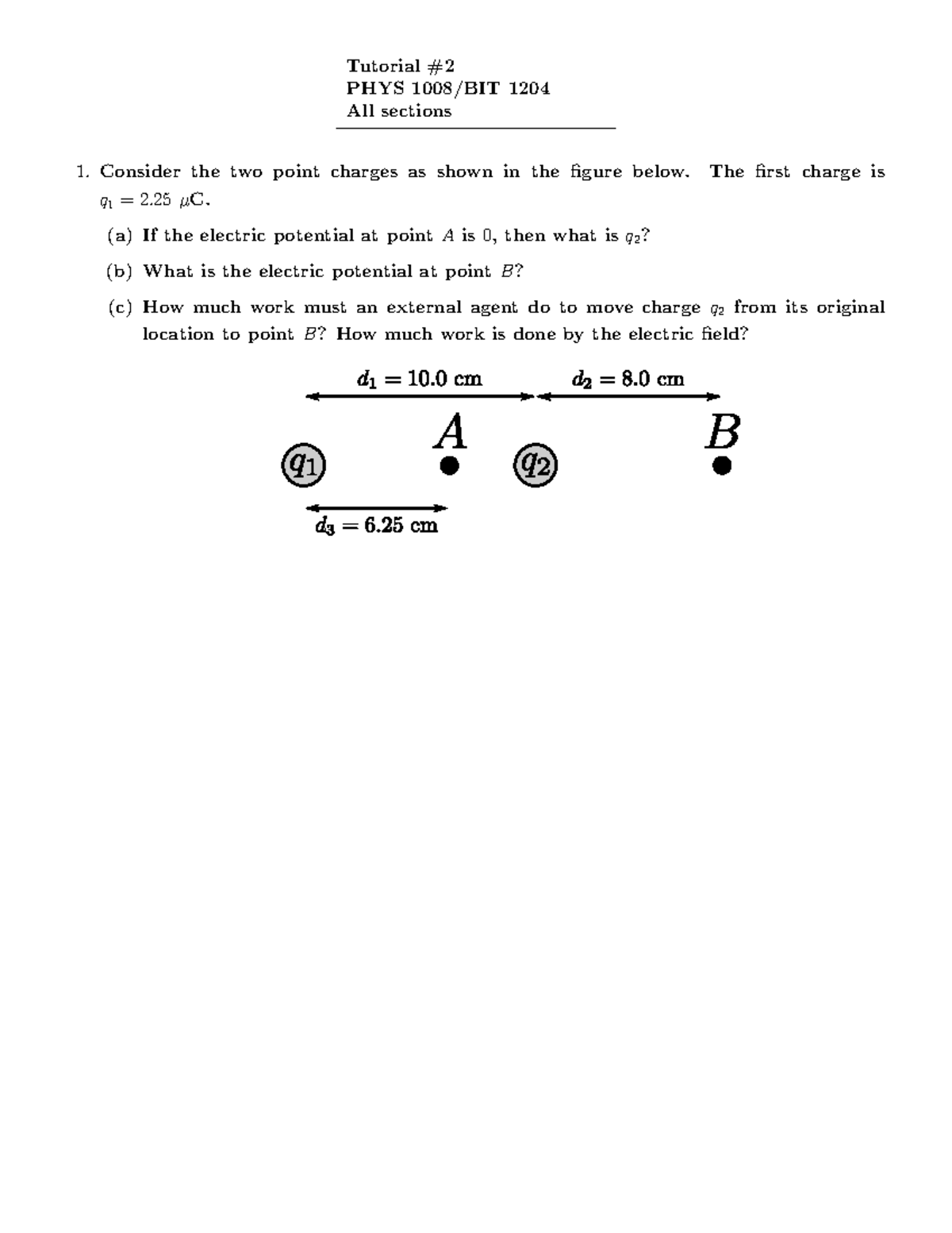 Tutorial 2 Practice Problems - Tutorial # PHYS 1008/BIT 1204 All ...