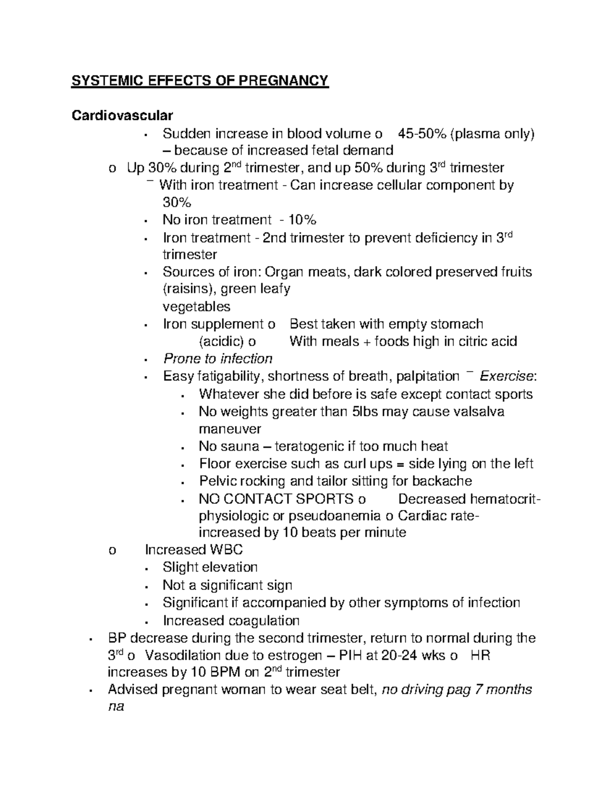 Systemic Effects OF Pregnancy - SYSTEMIC EFFECTS OF PREGNANCY ...