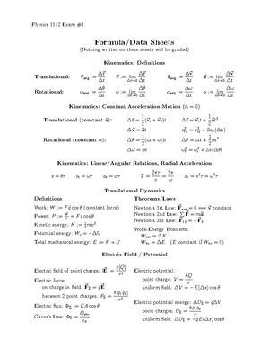 Exam 3 - practice solution - PHYS 1112 - UGA - Studocu