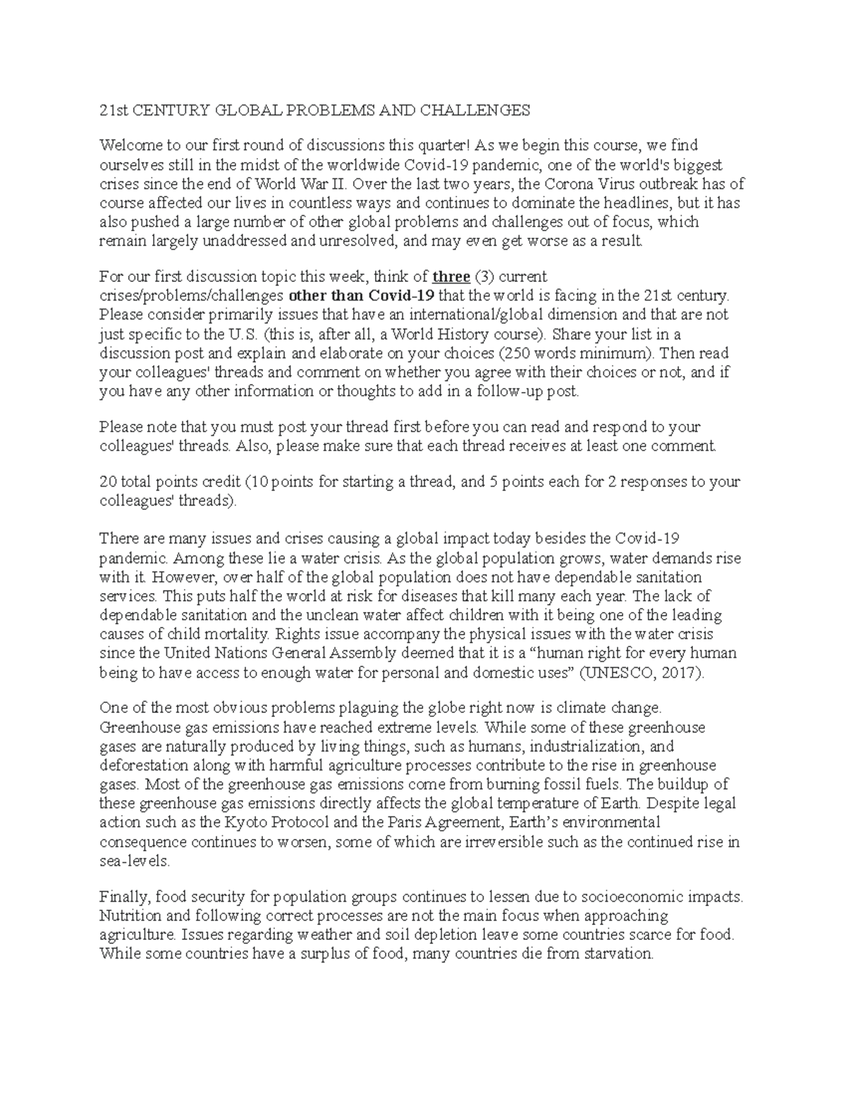 HST 113 questions 36 - 21st CENTURY GLOBAL PROBLEMS AND CHALLENGES ...