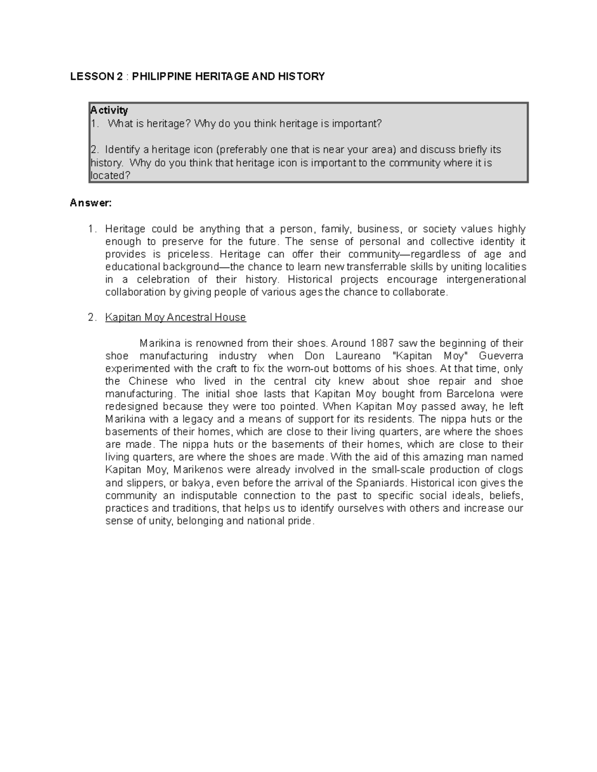 U5 L2 - BSBA HRM OUS - LESSON 2 : PHILIPPINE HERITAGE AND HISTORY ...