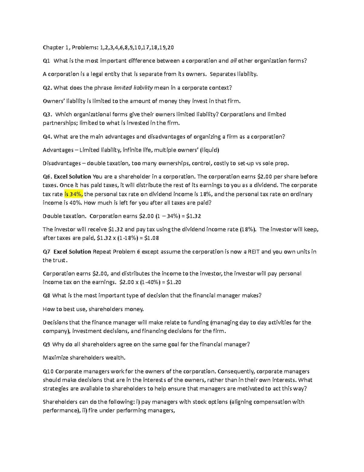 Chapter 1 and 2 - chap 1 and 2 - Chapter 1, Problems: 1,2,3,4,6,8,9,10,17,18,19, Q1 What is the ...