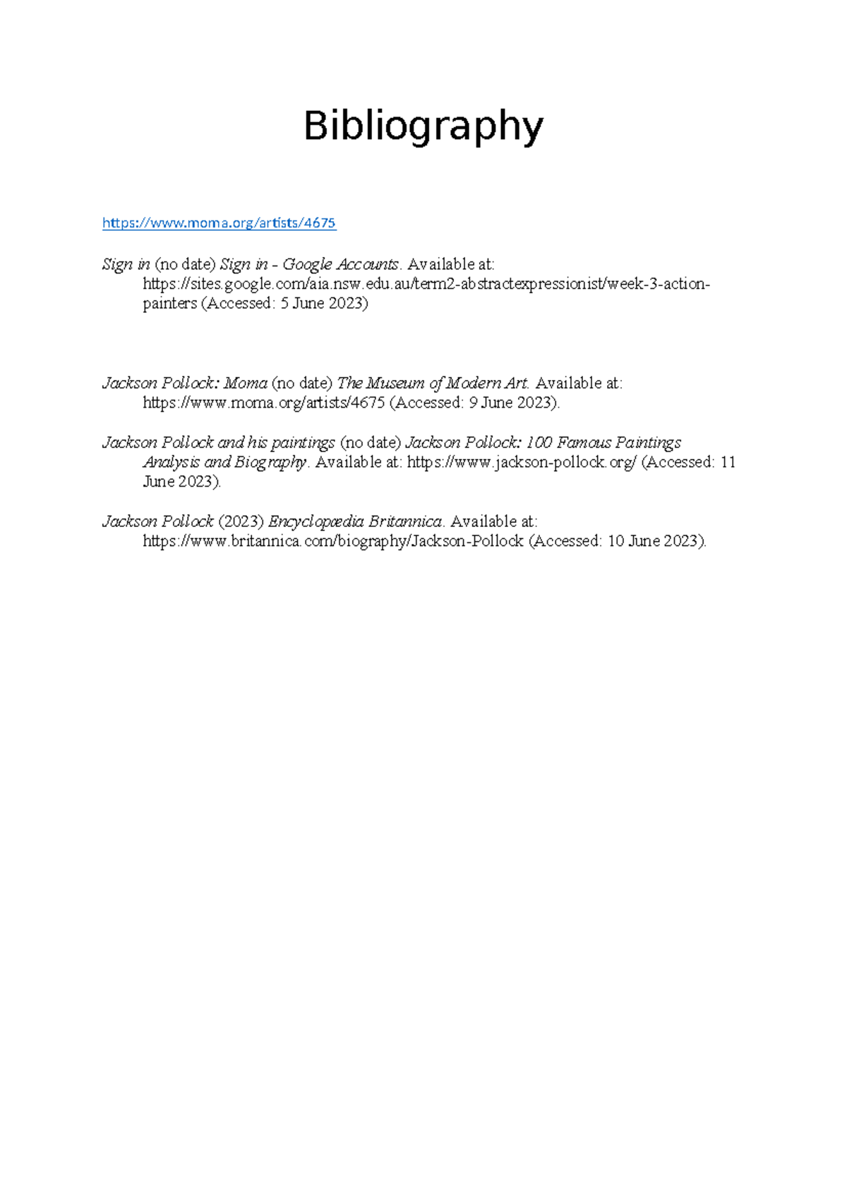 Bibliography - aaaaaaaaaaaaa - Bibliography moma/artists/ Sign in (no ...