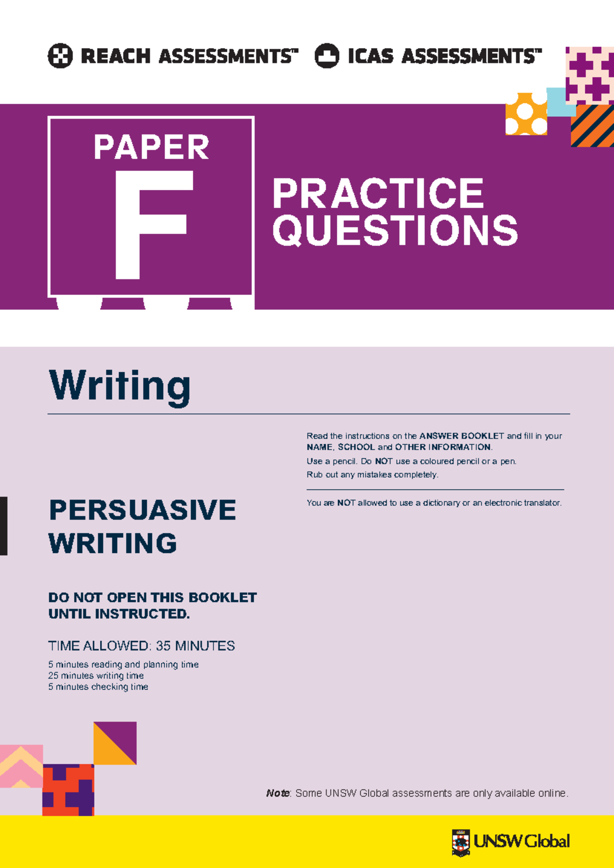 Icas year 8 persuasive - note for icas exam - PRACTICE QUESTIONS ...