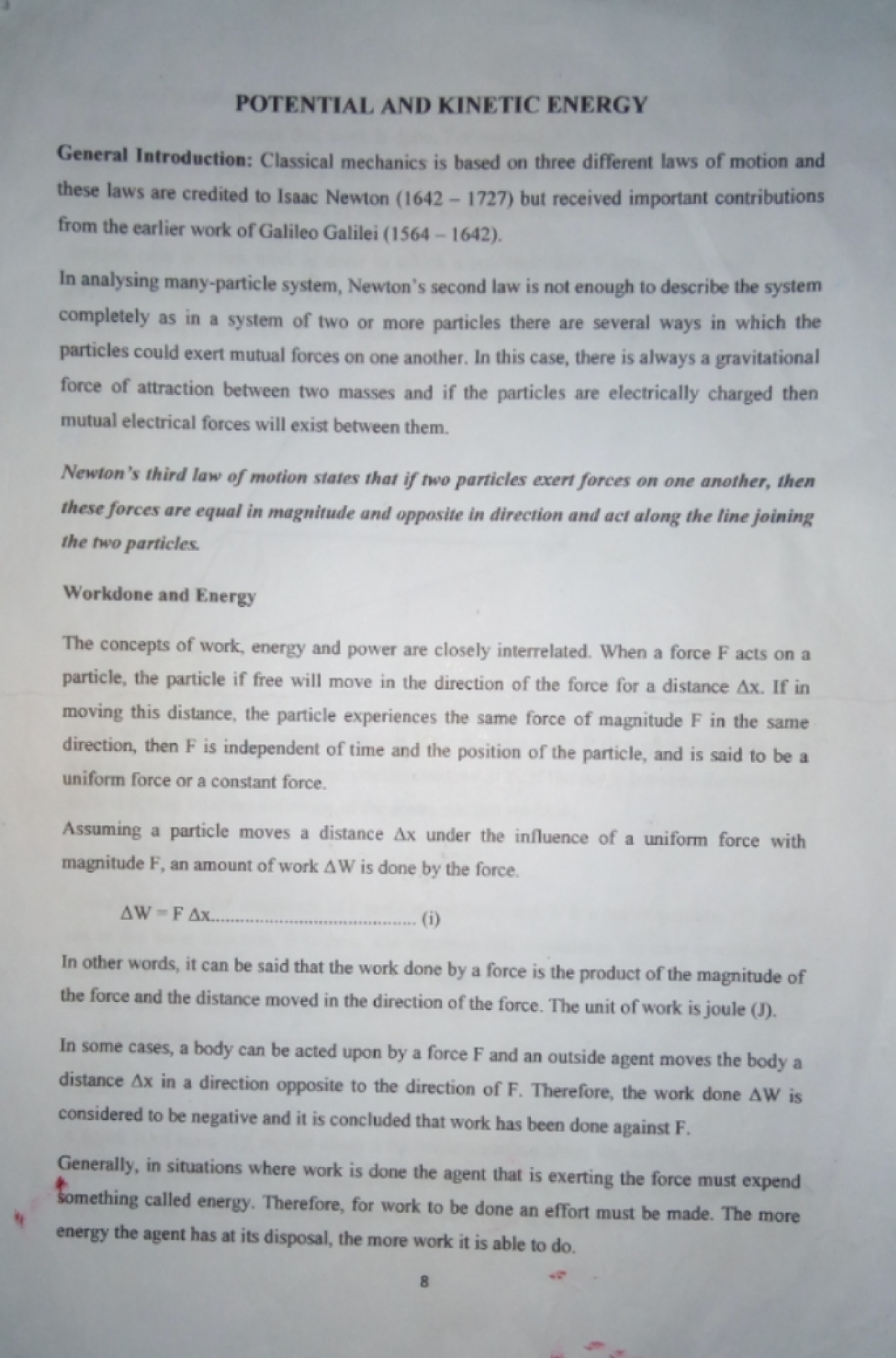 Mechanics note ENG 223 - Intro to mechanical engineering - Chemical lab ...