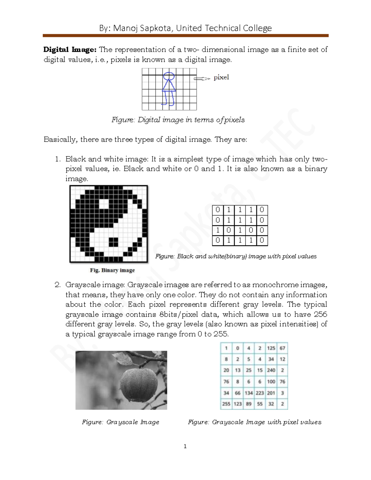 Image Processing Note1 - Digital Image: The representation of a two ...