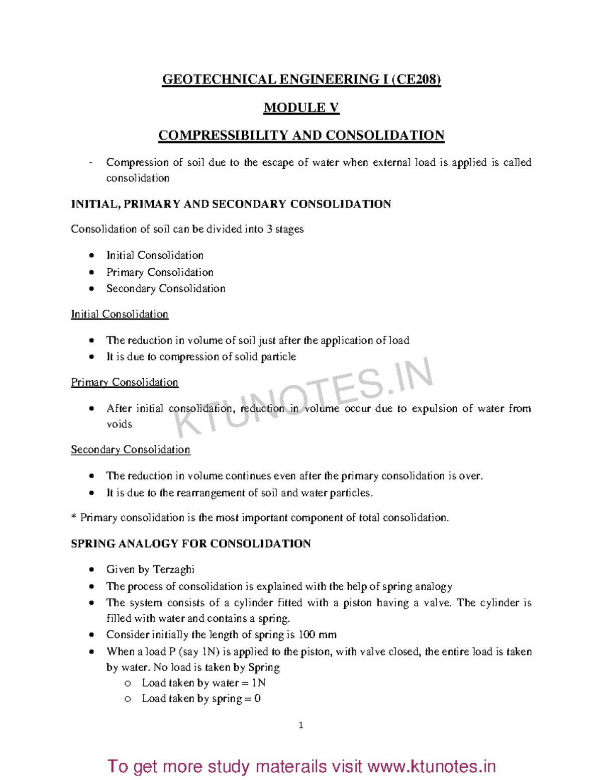 Module 5-Ktunotes - Detailed notes GT - 1 GEOTECHNICAL ENGINEERING I ...