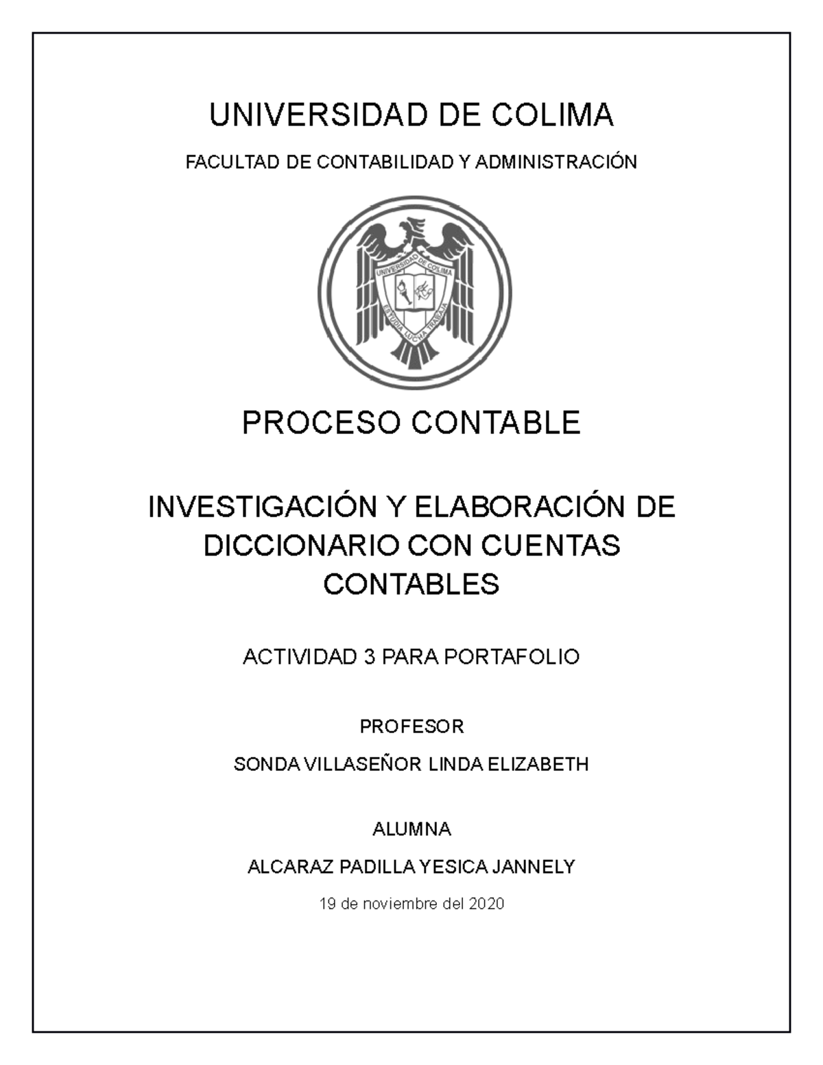Diccionario Contable - Apuntes 1 - UNIVERSIDAD DE COLIMA FACULTAD DE ...