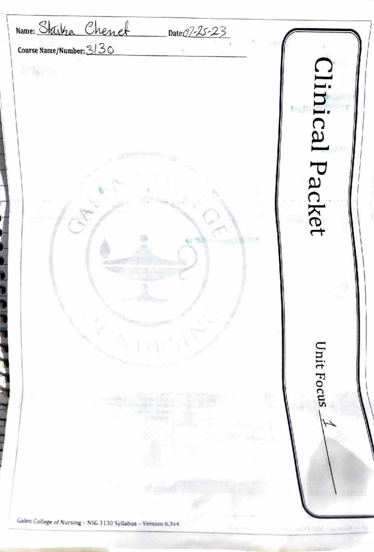 Clinical packet 1 - essay on. fundamentals - NSG 3130 - Studocu