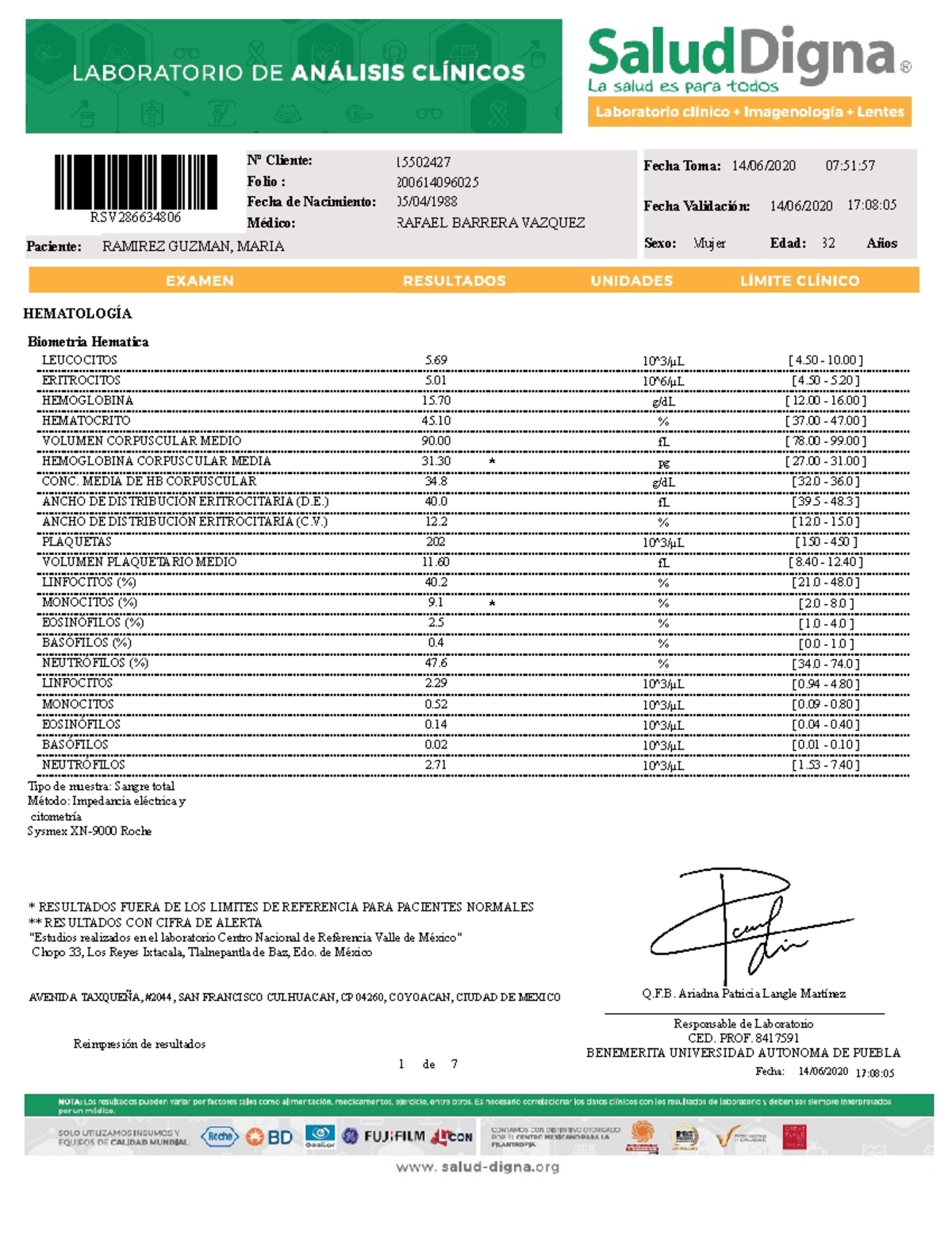 466380826 Resultados Salud Digna 3 pdf - Folio : 200614096025 15502427 32 RAFAEL BARRERA VAZQUEZ ...