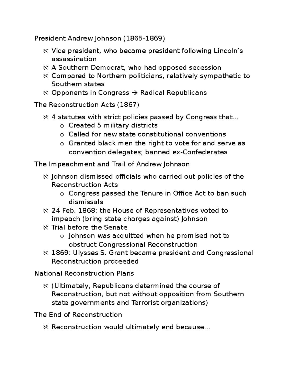 August 26-H - Professor Dickmeyer - President Andrew Johnson (1865-1869 ...