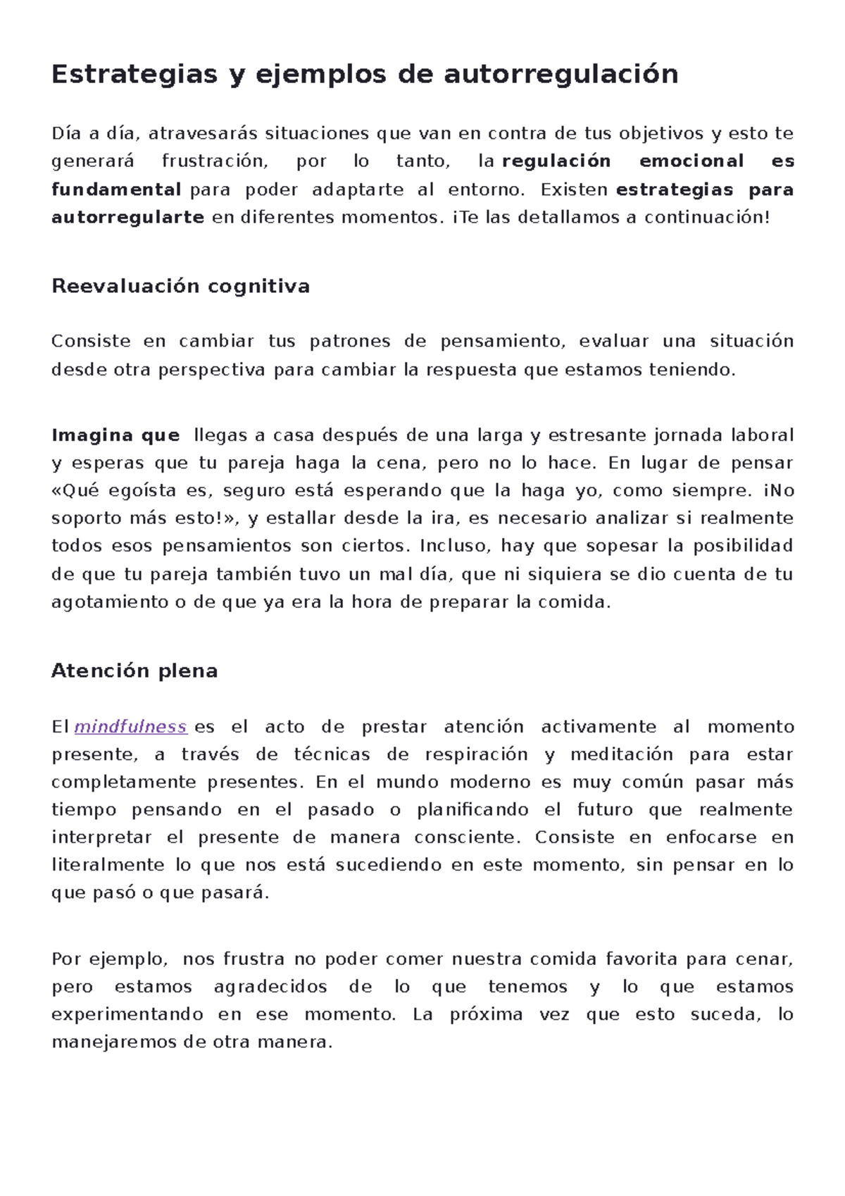 Estrategias y ejemplos de autorregulación - Existen estrategias para ...