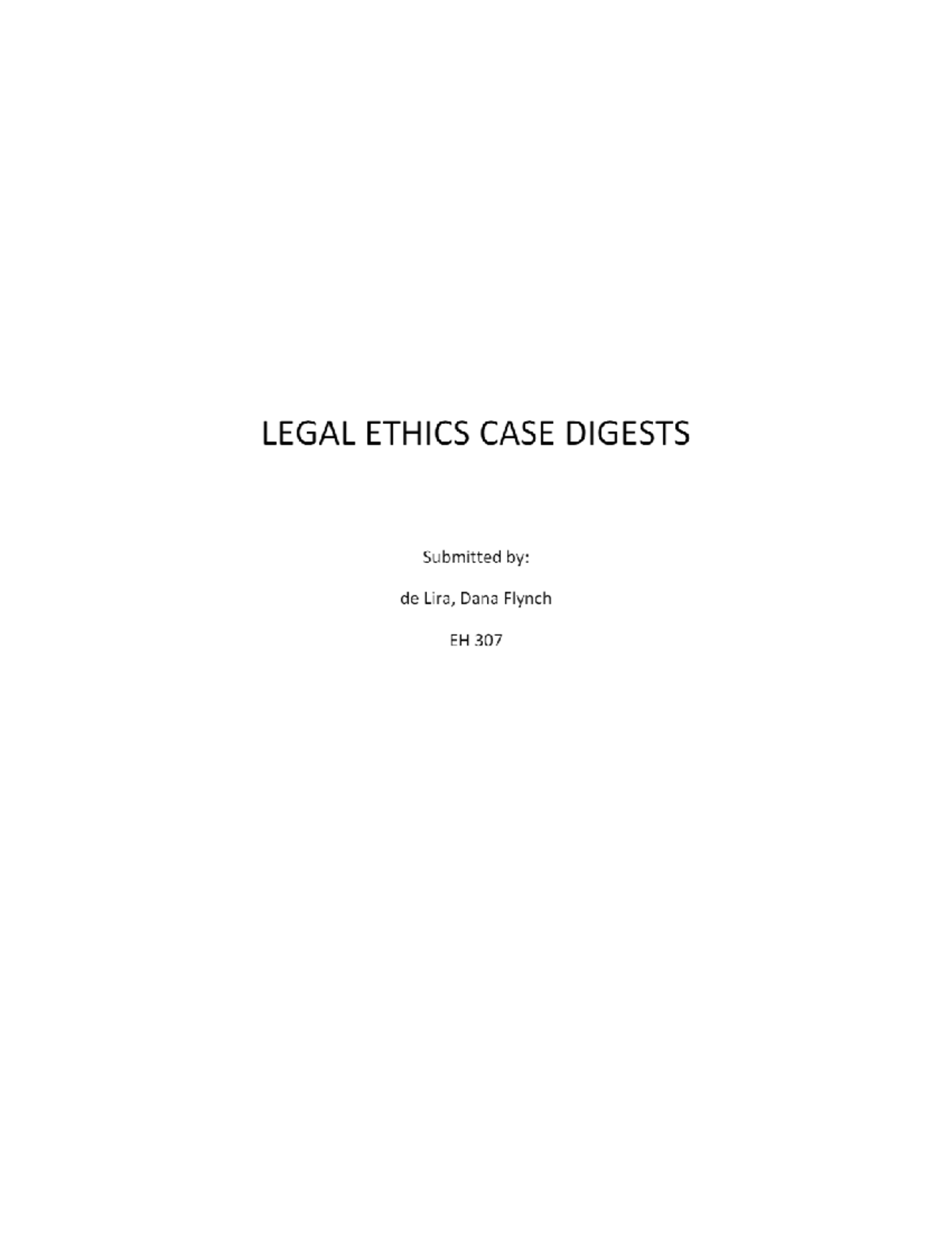 Legal Ethics CASE Digests vg - LPRO100 - Studocu