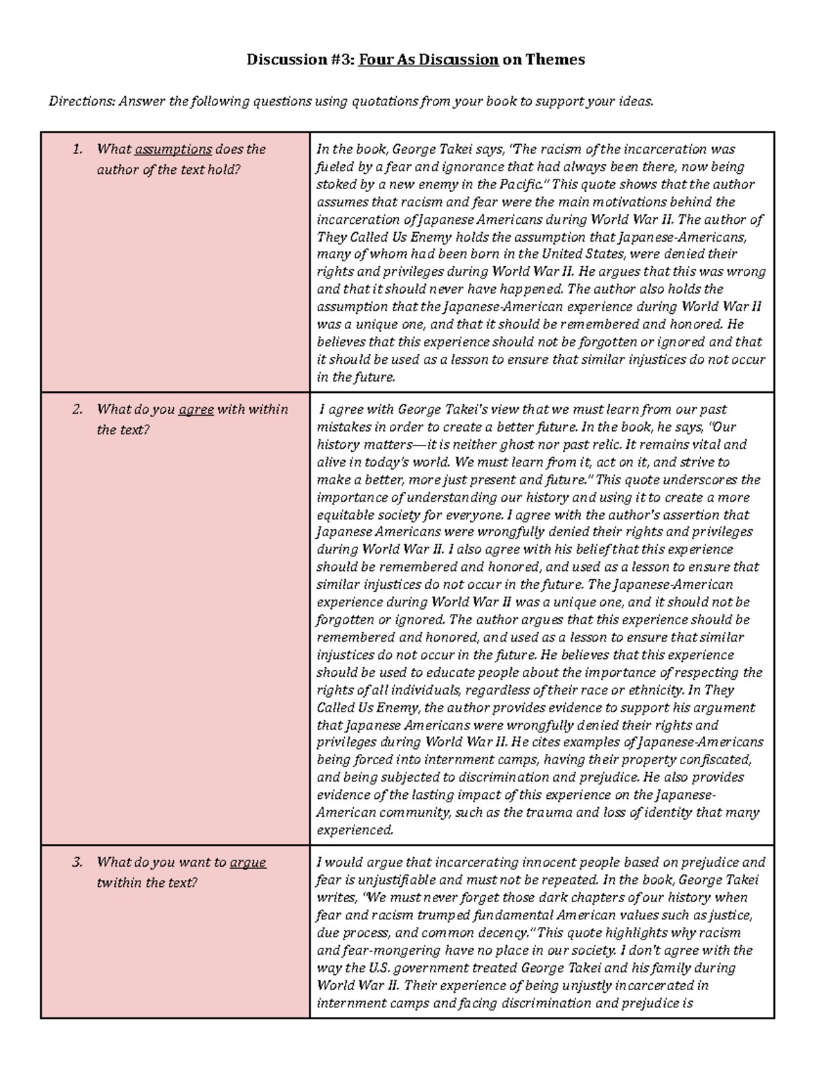 Discussion #3-Four As (Themes) - Discussion #3: Four As Discussion on ...