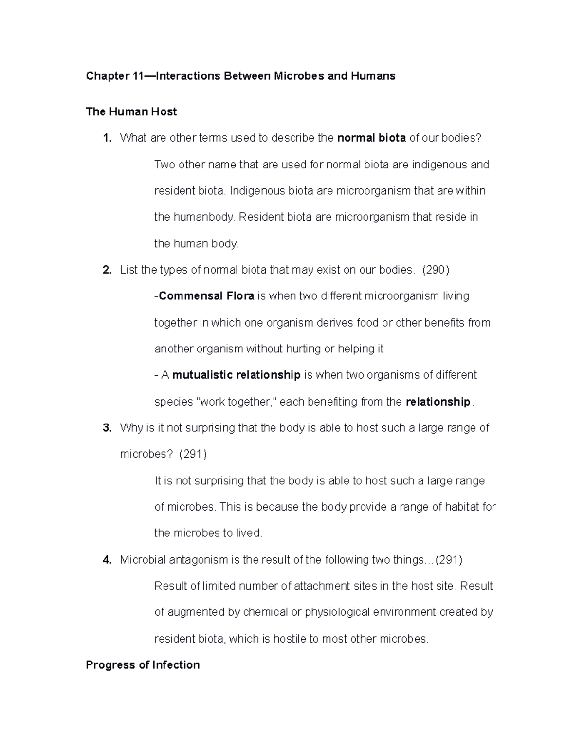Chapter 11 - Noters - Chapter 11—Interactions Between Microbes and Humans The Human Host 1. What ...