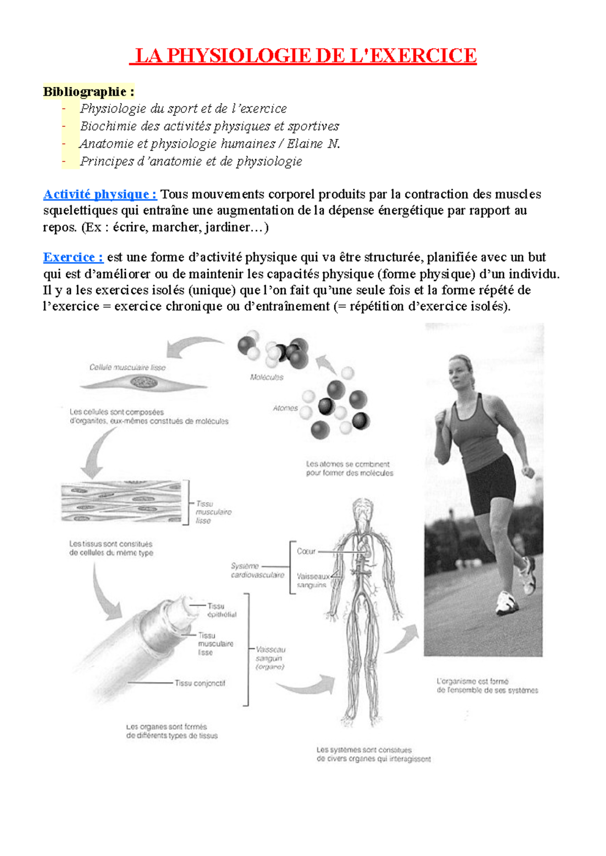 Role du calcium - cours - LA PHYSIOLOGIE DE L'EXERCICE Bibliographie : - Physiologie du sport et ...