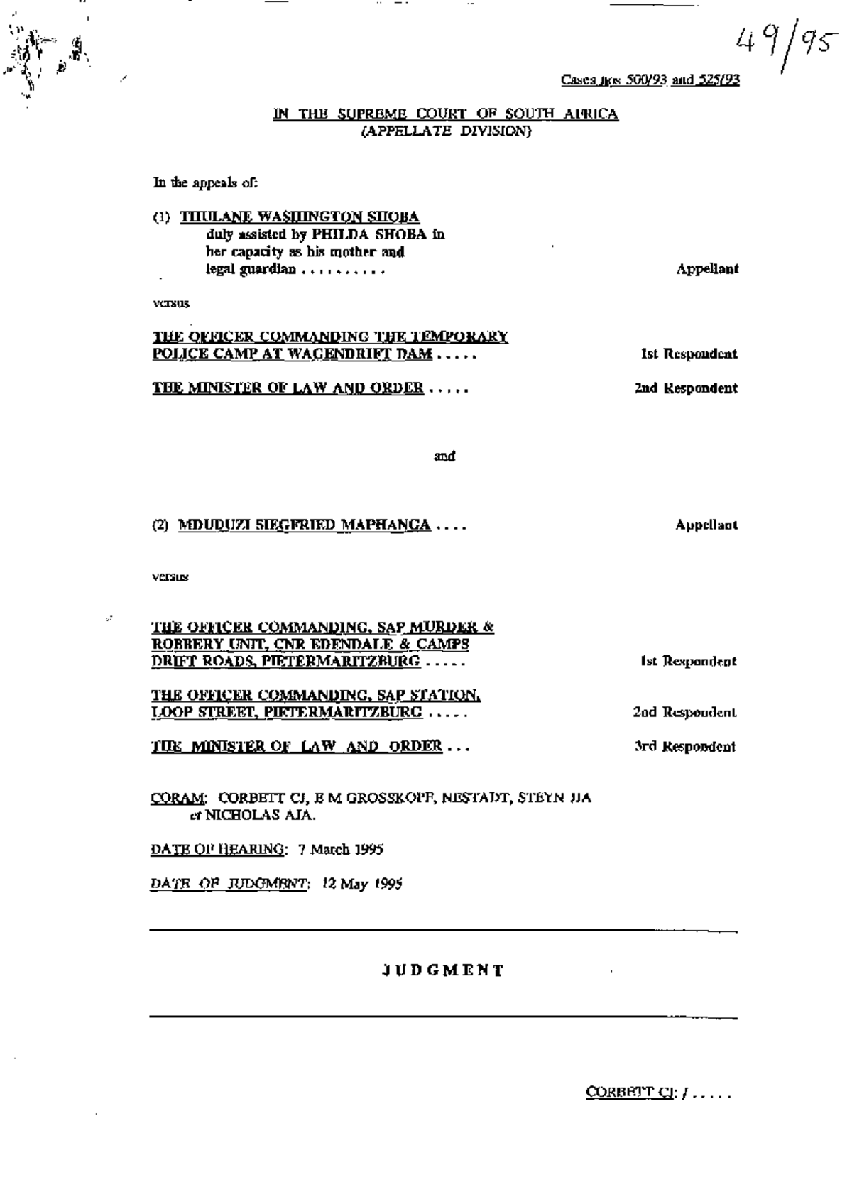 Anton Piller Order 49 - CIIVIL PROCEDURE - Cases nos 500/93 and 525/ IN ...