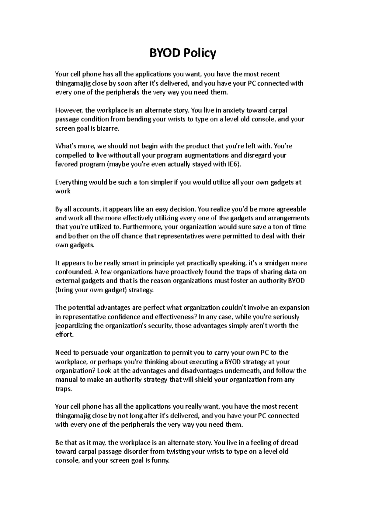 BYOD Policy - Your cell phone has all the applications you want, you ...