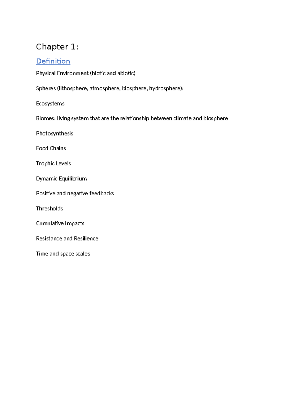 Chapter 1 - Summary Global Environmental Issues - Chapter 1: Definition ...